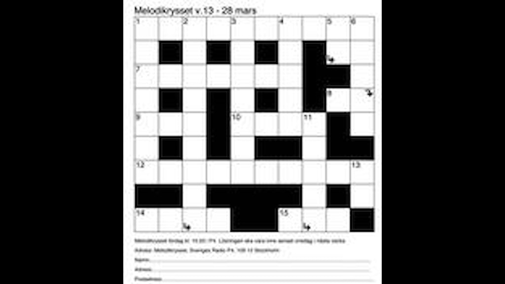 Melodikryss nr 13 - Pressinformation | Sveriges Radio
